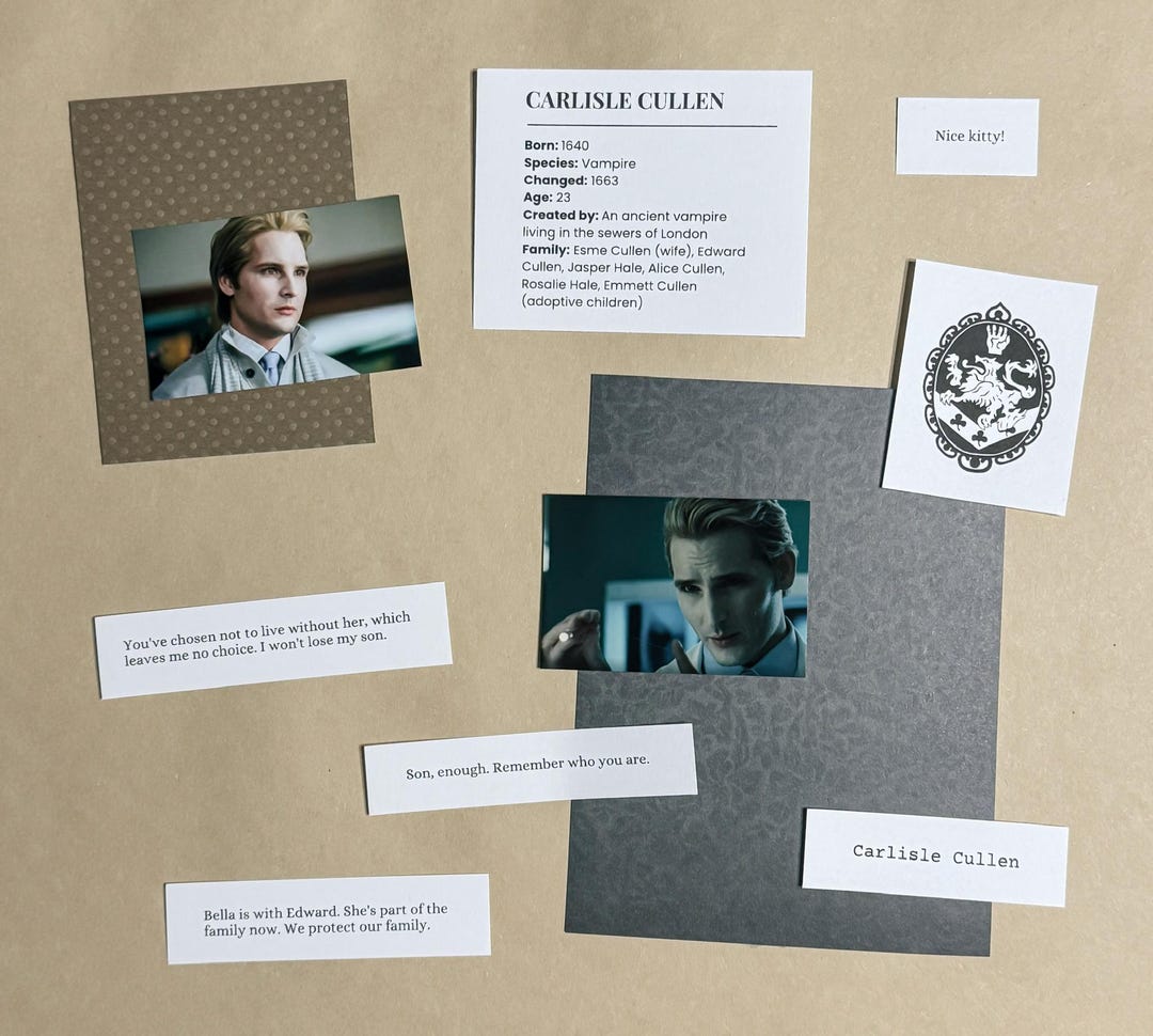 Carlisle Cullen Twilight Scrapbook Page Starter Kit - Etsy