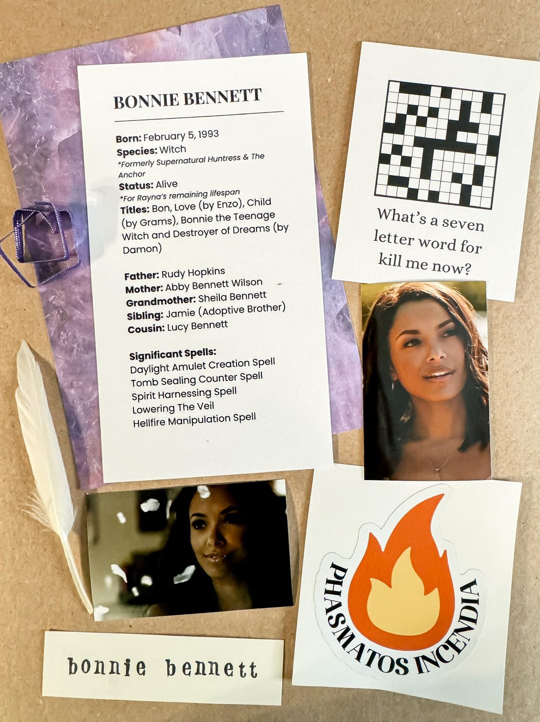 Bonnie Bennett Scrapbook Page Starter Kit | the Vampire Diaries - Etsy