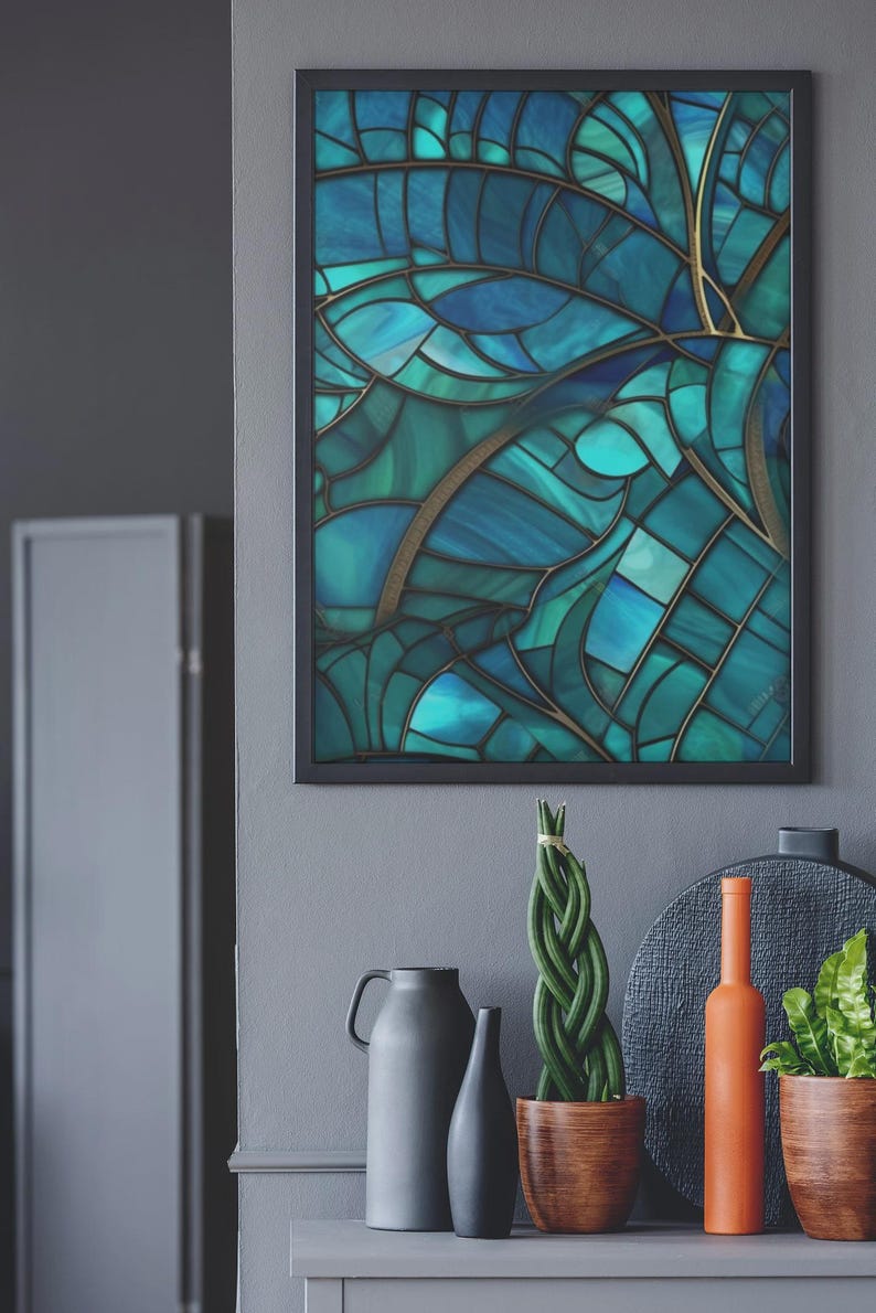 Ocean Stained Glass Patterns | 20 Ocean-themed Seamless Tiles ...
