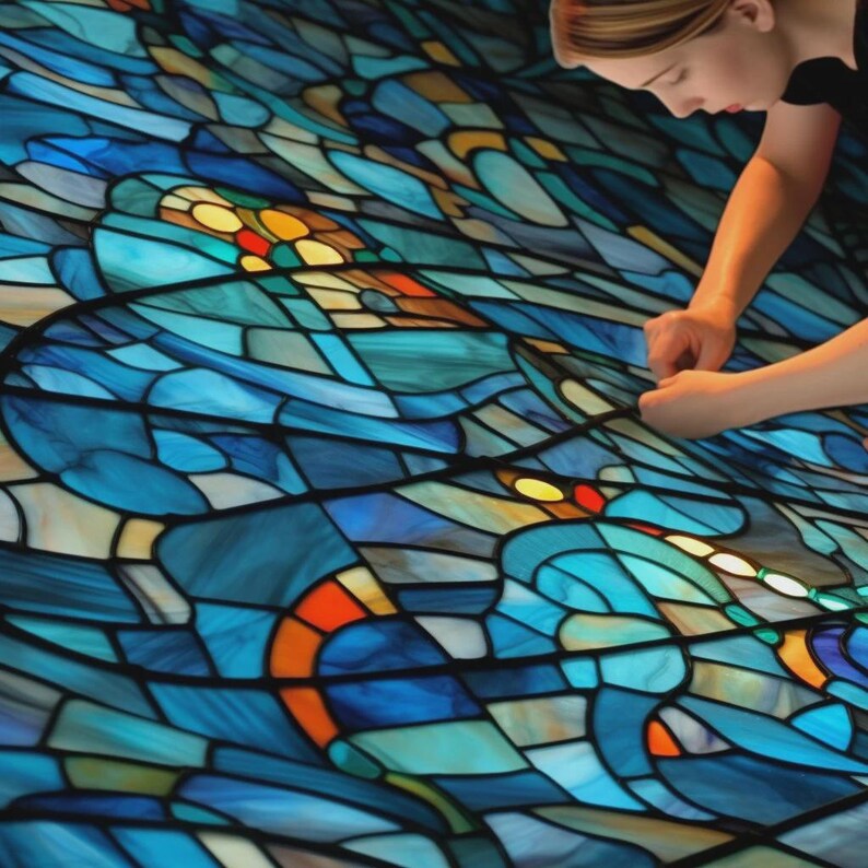 Ocean Stained Glass Patterns | 20 Ocean-themed Seamless Tiles ...