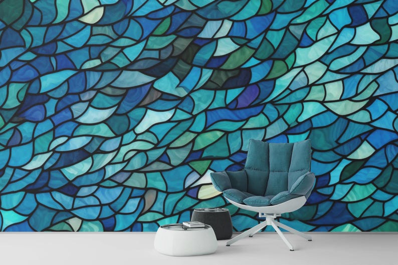 Ocean Stained Glass Patterns | 20 Ocean-themed Seamless Tiles ...