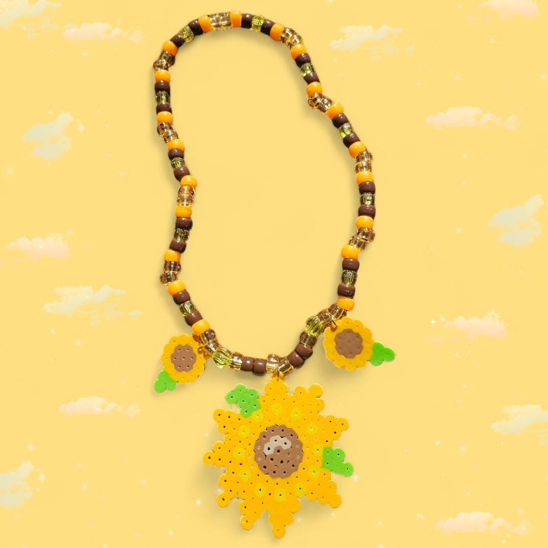 Sunflower Perler Necklace - Etsy