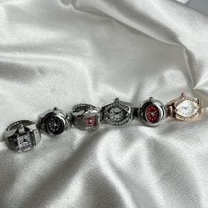 Vintage Punk Finger Watch Set-watch Ring for Men Women-mini Elastic ...