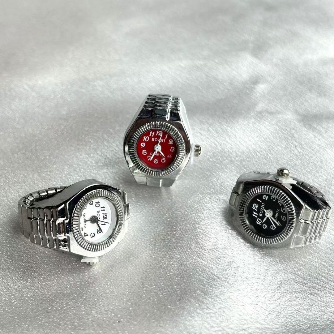 Silver Retro Ring Watch - Punk Finger Watch -inspired Watch Ring ...