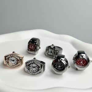 Vintage Punk Finger Watch Set-watch Ring for Men Women-mini Elastic ...