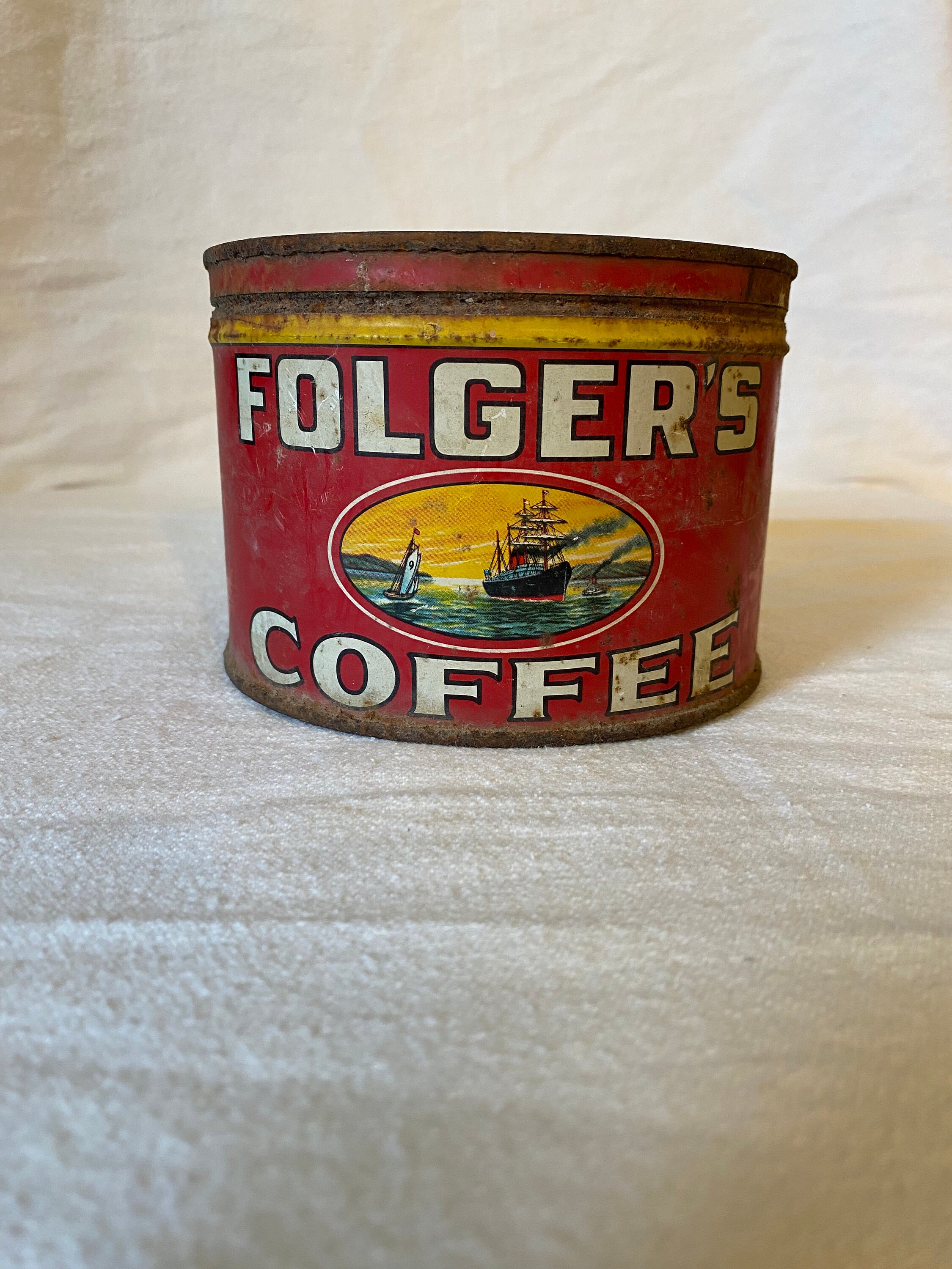 Vintage FOLGER'S Coffee Tin/can - Etsy