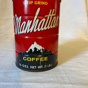 Vintage MANHATTAN Coffee Tin/can - Etsy