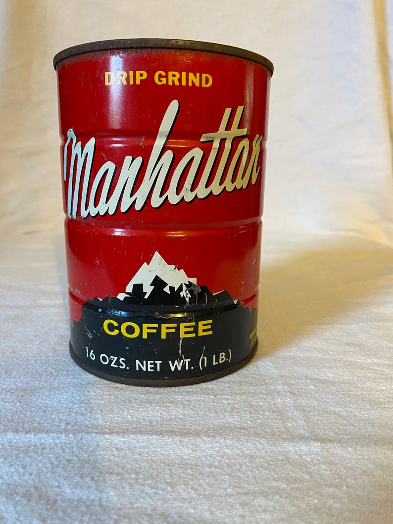 Vintage MANHATTAN Coffee Tin/can - Etsy