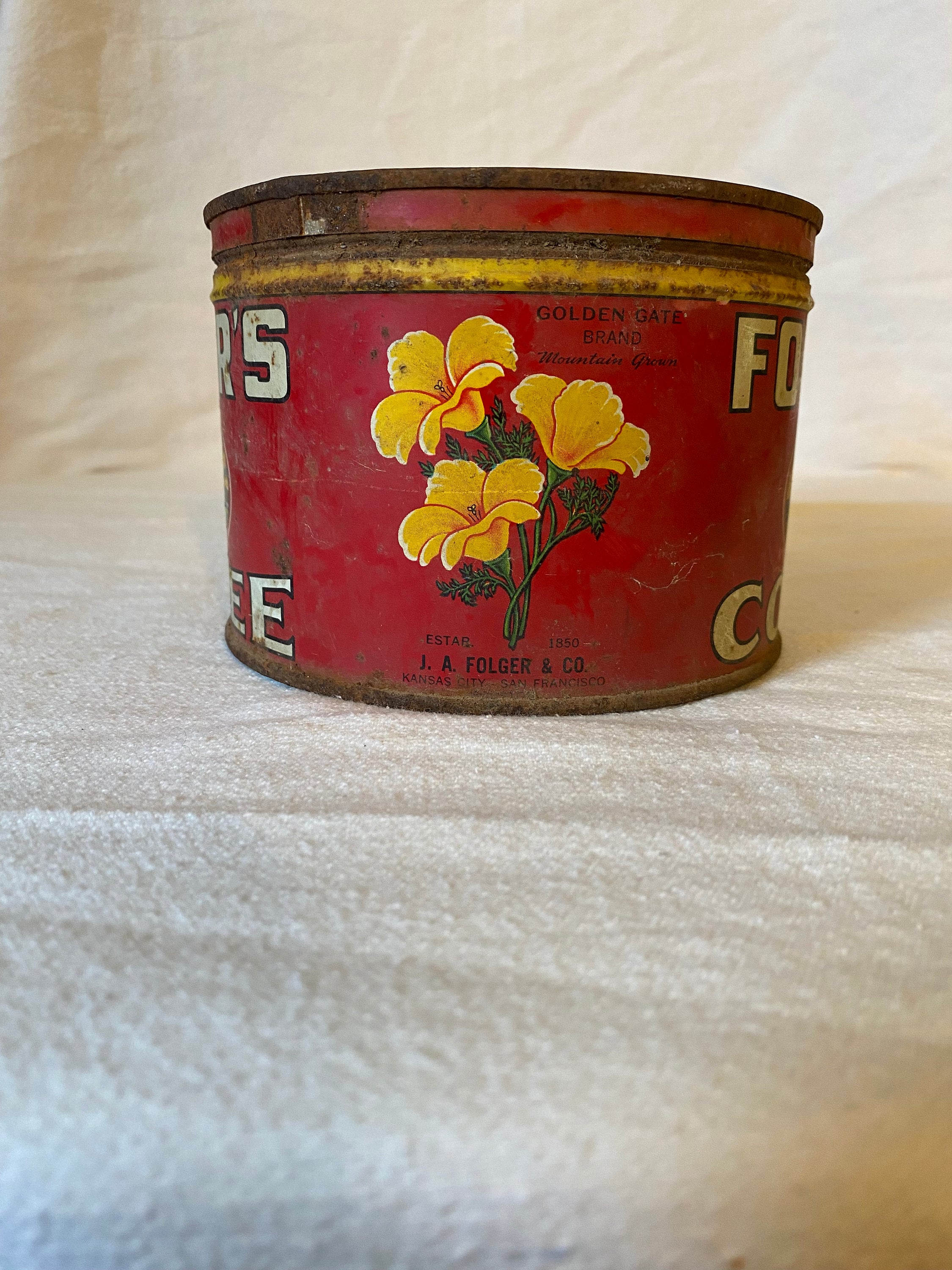 Vintage FOLGER'S Coffee Tin/can - Etsy