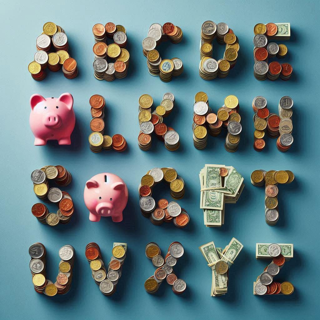 KID COIN: Finance Alphabet Coloring Book - Etsy