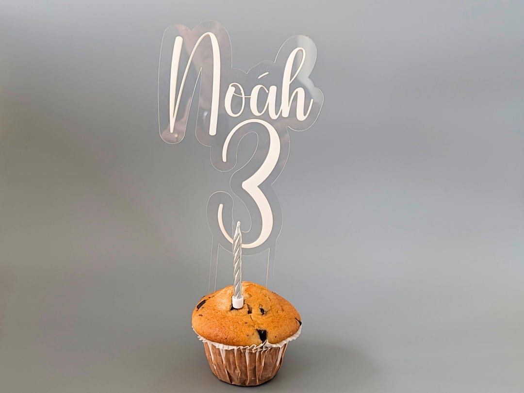 Custom Acrylic Cake Topper With Name & Age | Personalized Birthday ...