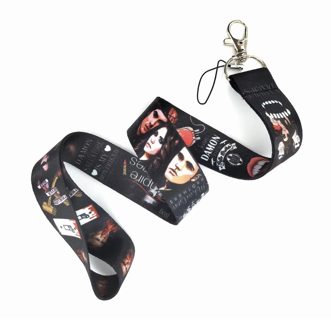 The VAMPIRE DIARIES Lanyard ID Badge Holder Elena, Damon, Stefan, Klaus ...