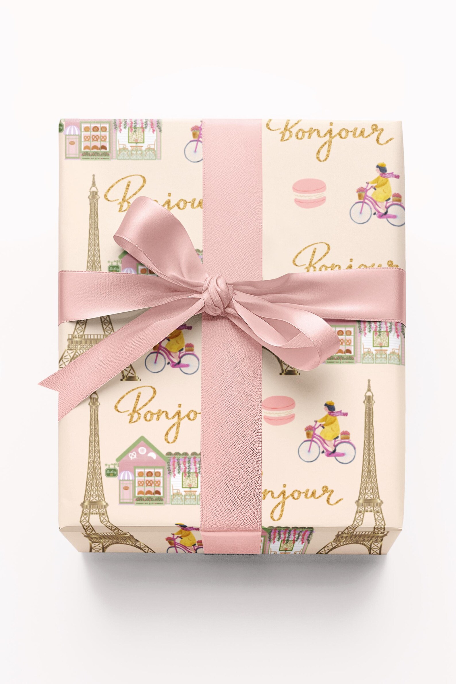 Paris Themed Wrapping Paper: Eiffel Tower, Bakery, Bicycle - Etsy