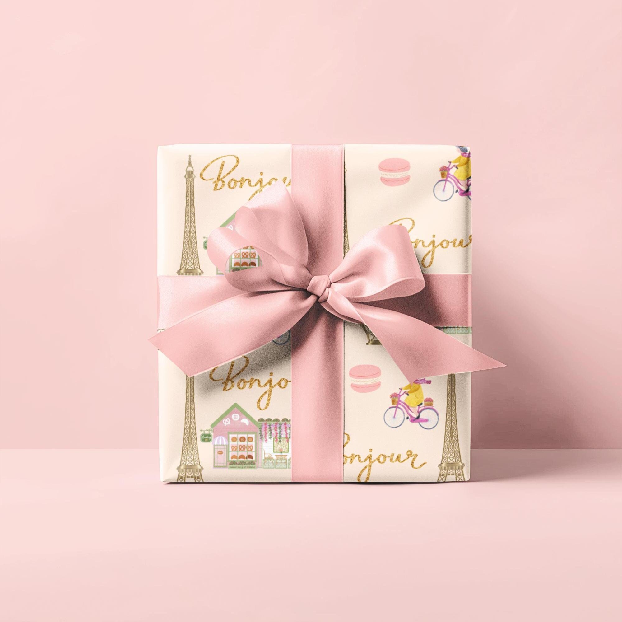 Paris Themed Wrapping Paper: Eiffel Tower, Bakery, Bicycle - Etsy