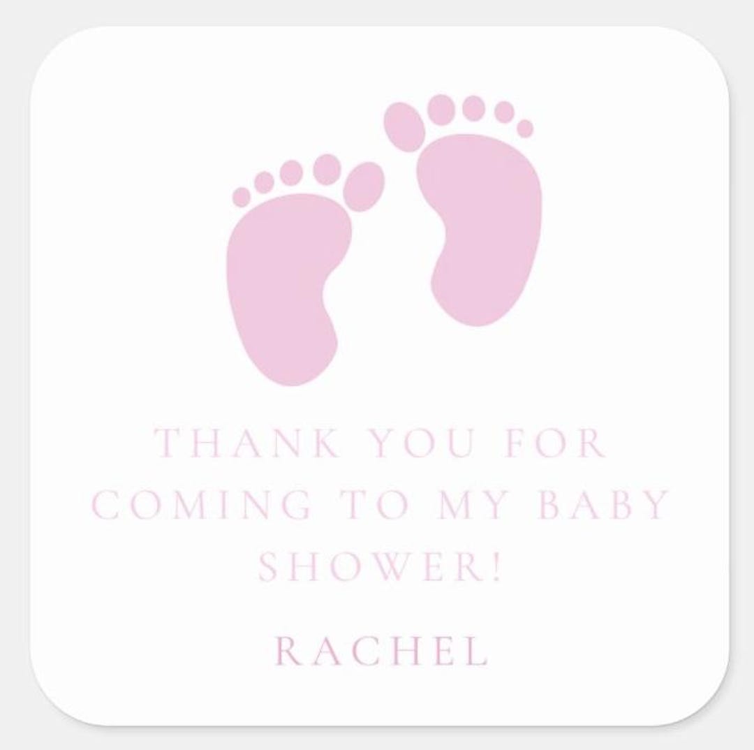 Personalized Pink Baby Feet Stickers - Custom Thank You Stickers for ...