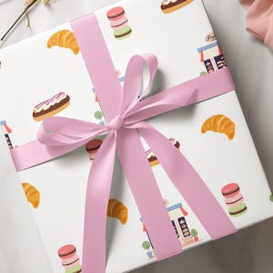 Elegant French Bakery Wrapping Paper | French Pastries Gift Wrap | Baby ...