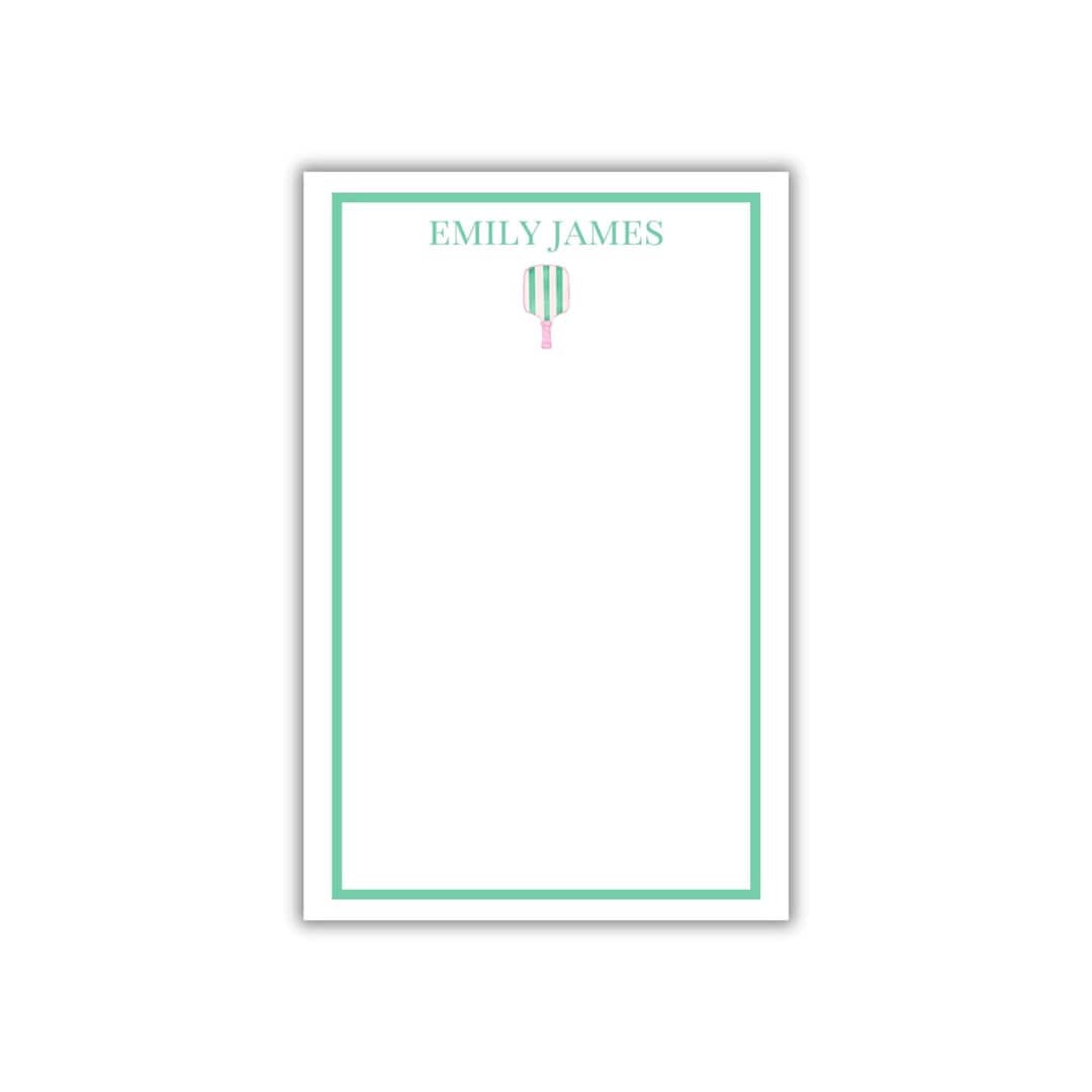 Personalized Pickleball Notepad - Pink or Green Stationery - Custom ...