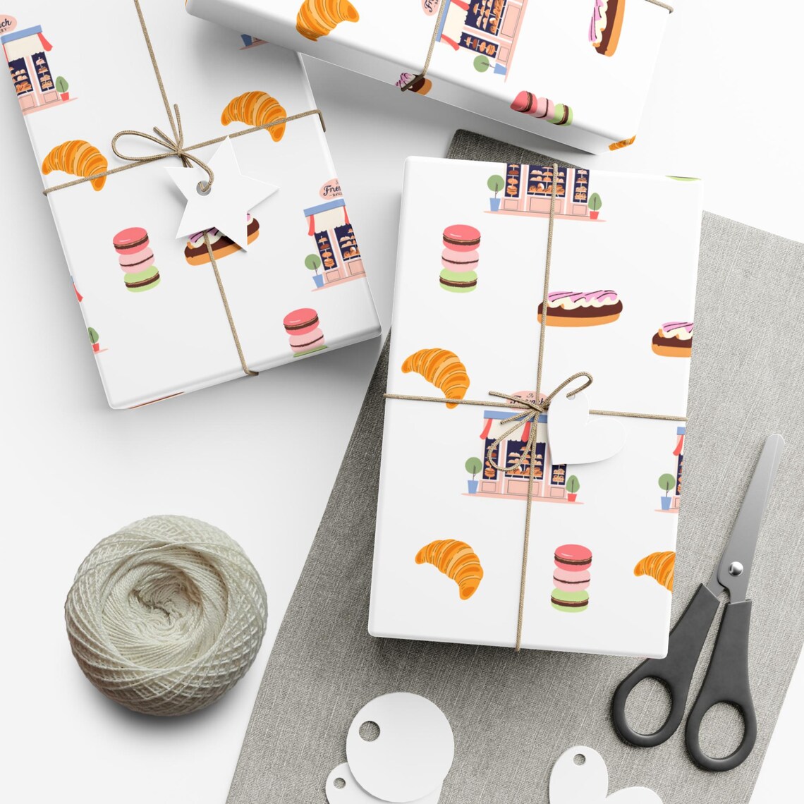Elegant French Bakery Wrapping Paper | French Pastries Gift Wrap | Baby ...