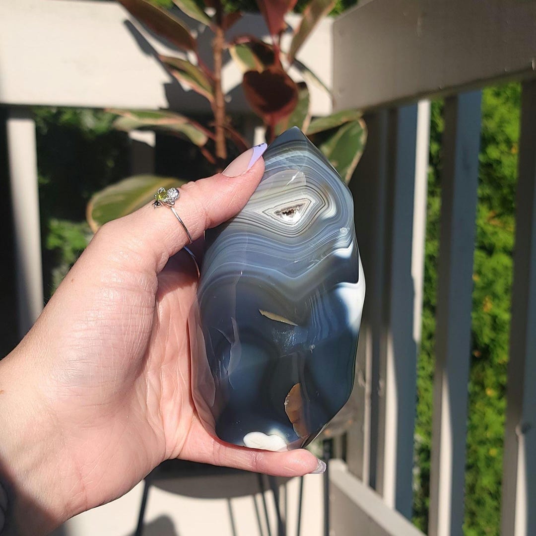 Natural High Quality Orca Agate XL Crystal Flame Tower With Vivid ...