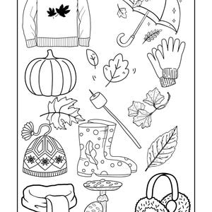 Coloring Pages Fall/autumn--thanksgiving, Comfy, Season JPG & PDF Files ...