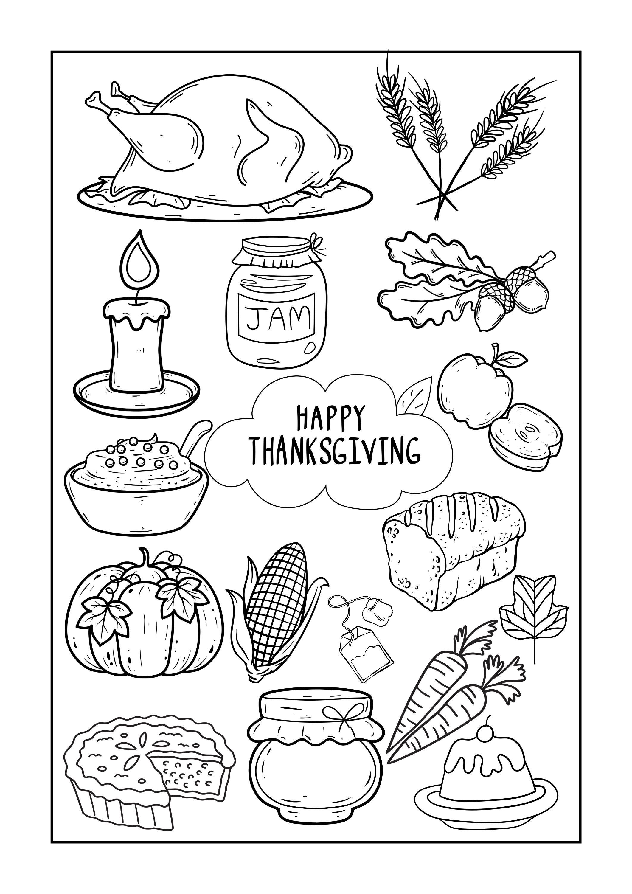 Coloring Pages Fall/autumn--thanksgiving, Comfy, Season JPG & PDF Files ...
