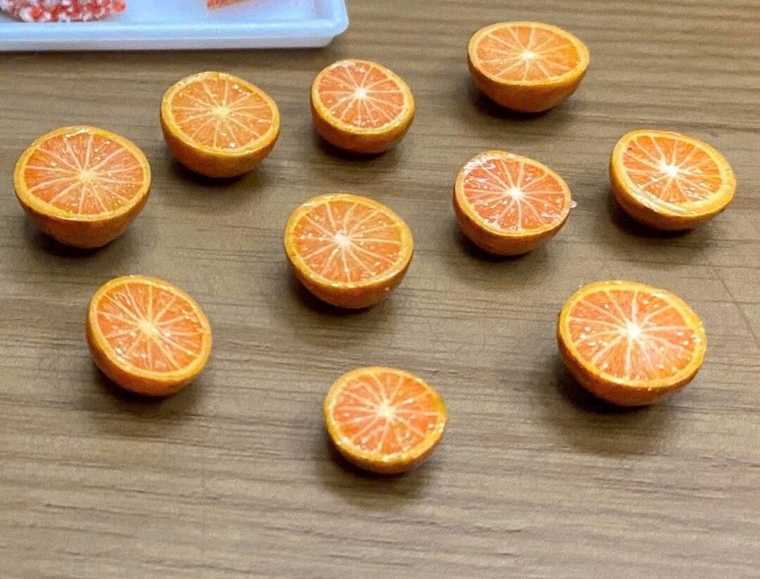1/2 Miniature Orange Fruit Handmade,miniature Doll House, Miniature ...