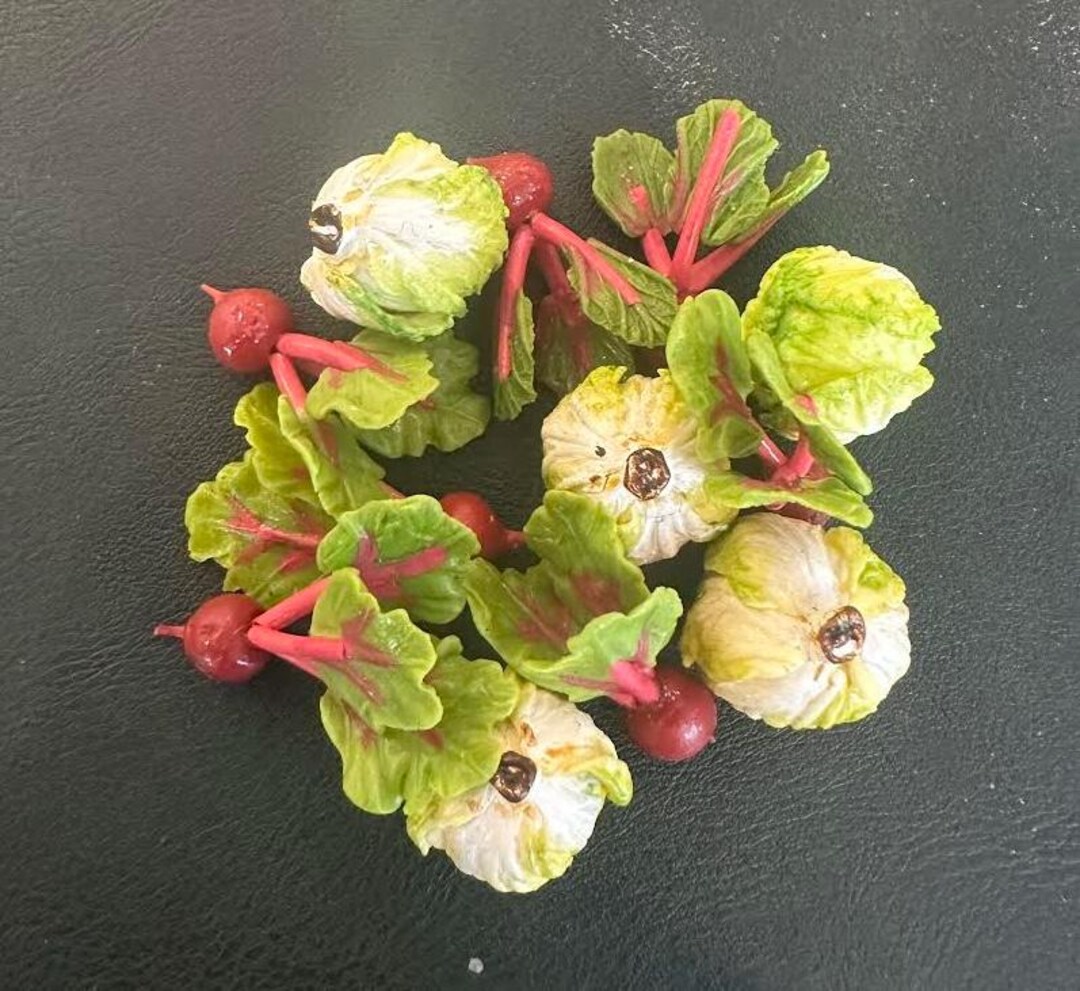 Miniature Cabbage Vegetable Fruit Handmade, Miniature Dollhouse Polymer ...
