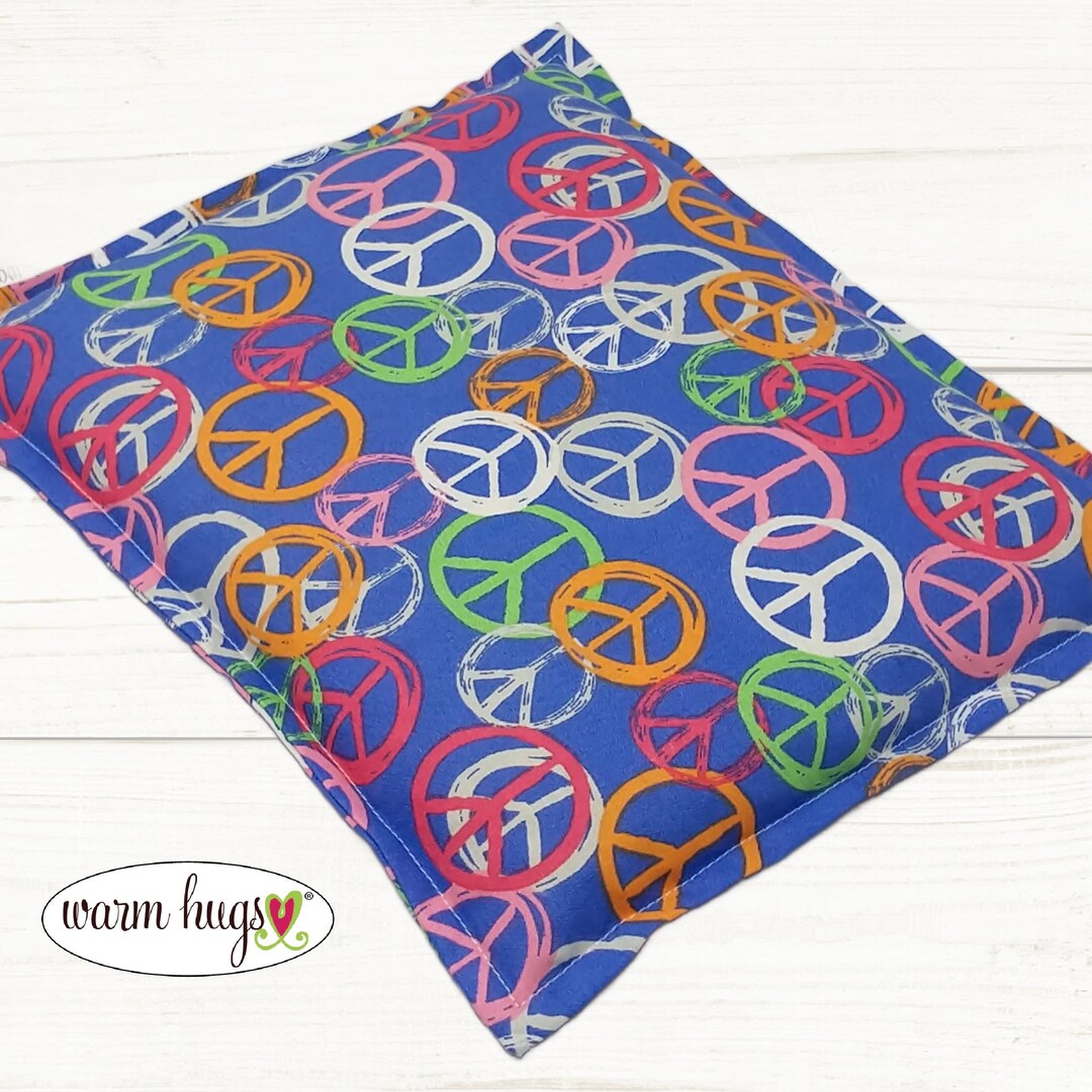 Microwavable Peace Sign Corn Heating Pad 9x11, Corn Bag, Heated Pillow ...
