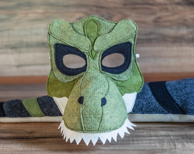 Angus the T-rex Felt Mask and Tail Costume, Pretend Play - Etsy
