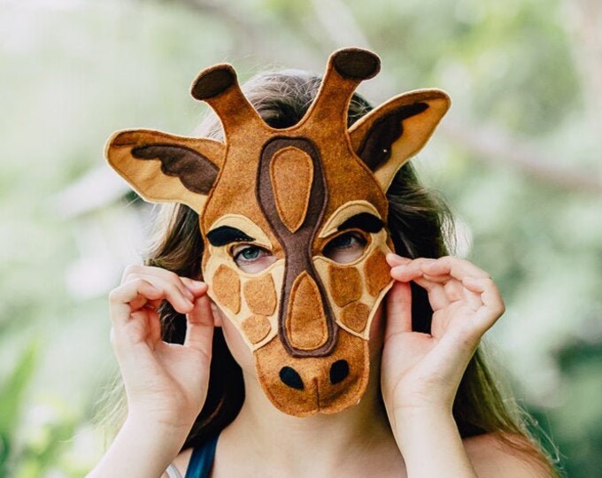 Abdurahman the Giraffe Felt Mask and Tail for Pretend Play or Costume ...