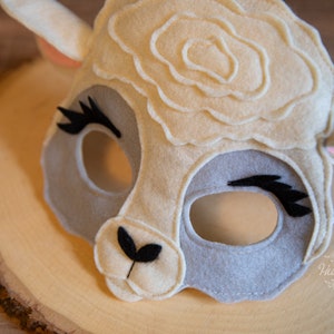 Frick the White Sheep Felt Mask for Farm Costume, Pretend Play, School ...