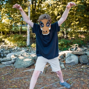 Rusty the Raptor Dinosaur Felt Mask - Etsy