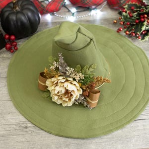 Ready to Ship Green Tish the Witch Hat With Yule Decoration, for ...