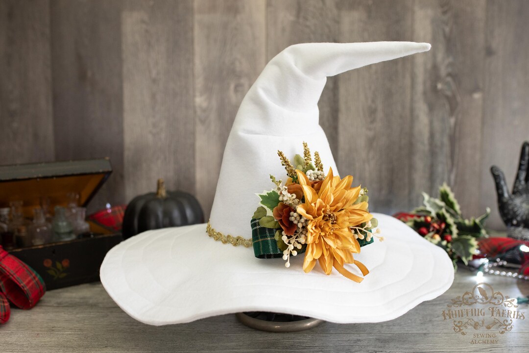 Ready to Ship!! Gretta the White Witch Hat With Yule Decoration, for ...