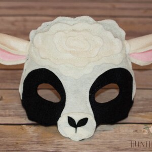 Frick the White Sheep Felt Mask for Farm Costume, Pretend Play, School ...