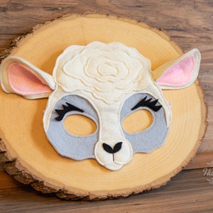 Frick the White Sheep Felt Mask for Farm Costume, Pretend Play, School ...