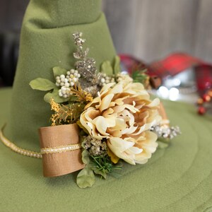 Ready to Ship Green Tish the Witch Hat With Yule Decoration, for ...