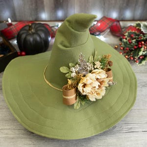 Ready to Ship Green Tish the Witch Hat With Yule Decoration, for ...