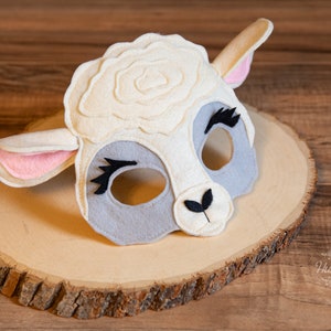 Frick the White Sheep Felt Mask for Farm Costume, Pretend Play, School ...