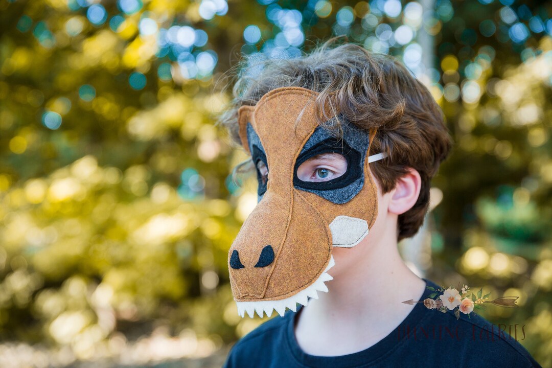 Rusty the Raptor Dinosaur Felt Mask - Etsy