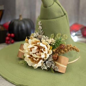 Ready to Ship Green Tish the Witch Hat With Yule Decoration, for ...