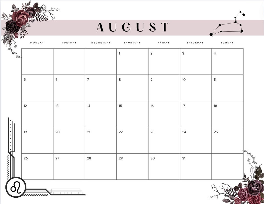 Calendar, August 2024 - July 2025 Calendar - Etsy Canada
