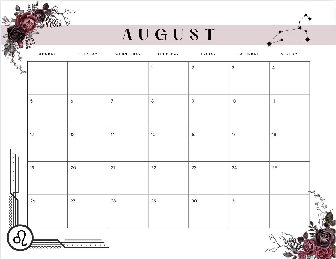 Calendar, August 2024 - July 2025 Calendar - Etsy Canada