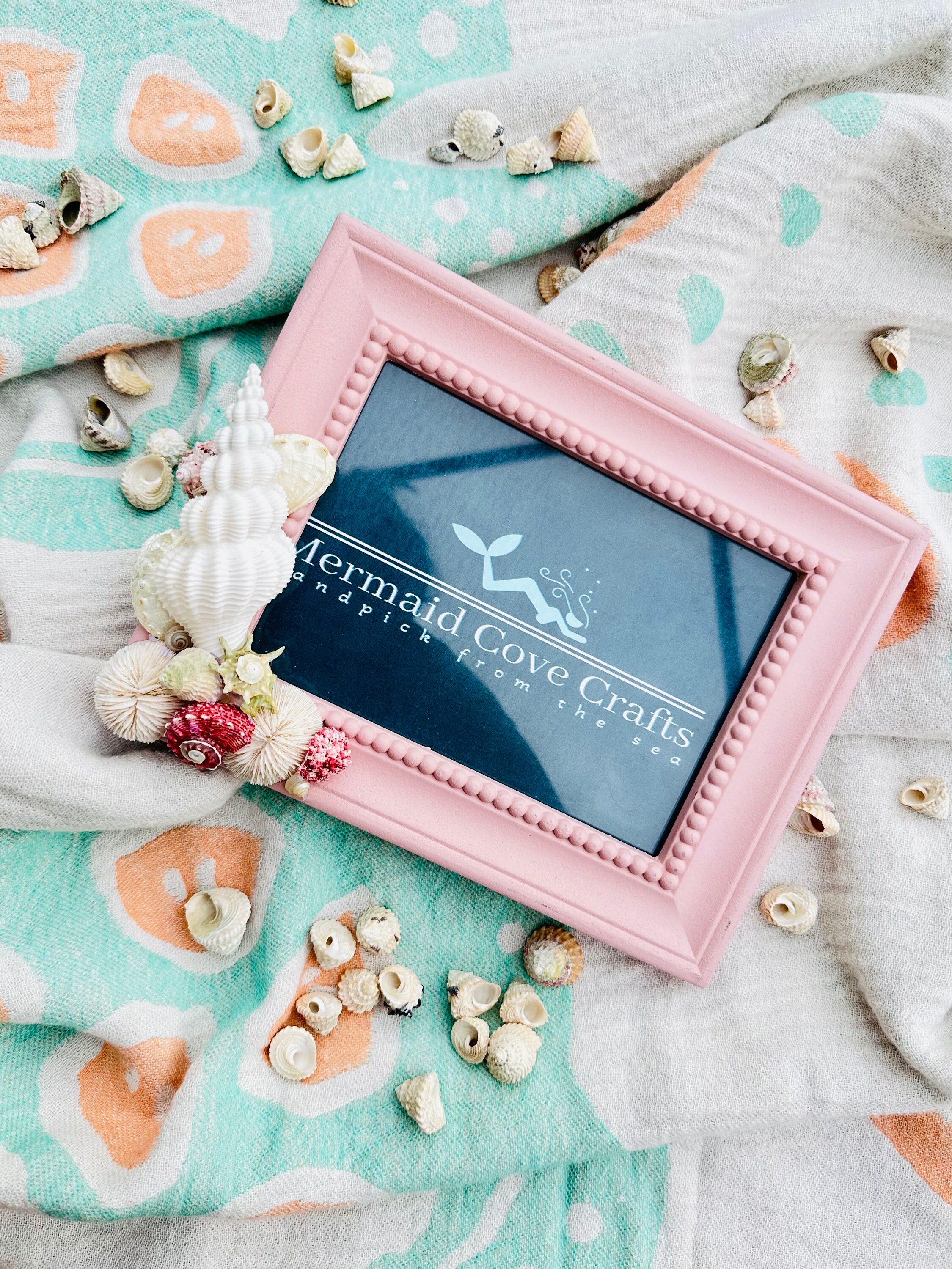 Seashell Picture Frames Coastal Decor in Pink 5x7 - Etsy