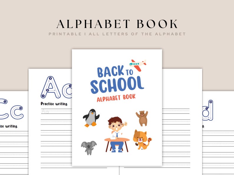 Alphabet Tracing Printables, Alphabet ABC Book, Handwriting Practice ...