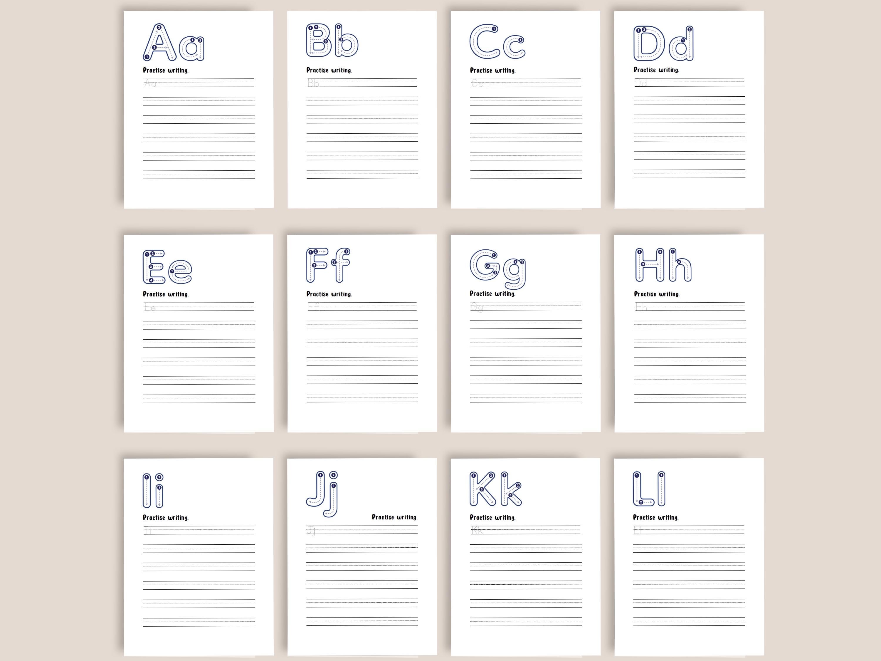 Alphabet Tracing Printables, Alphabet ABC Book, Handwriting Practice ...