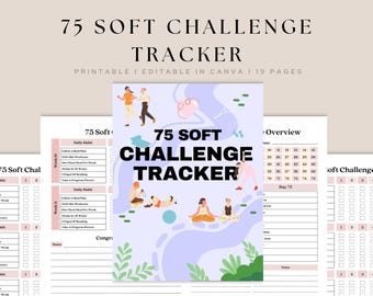 75 Soft Challenge Tracker Printable Editable, Daily 75 Soft Challenge ...