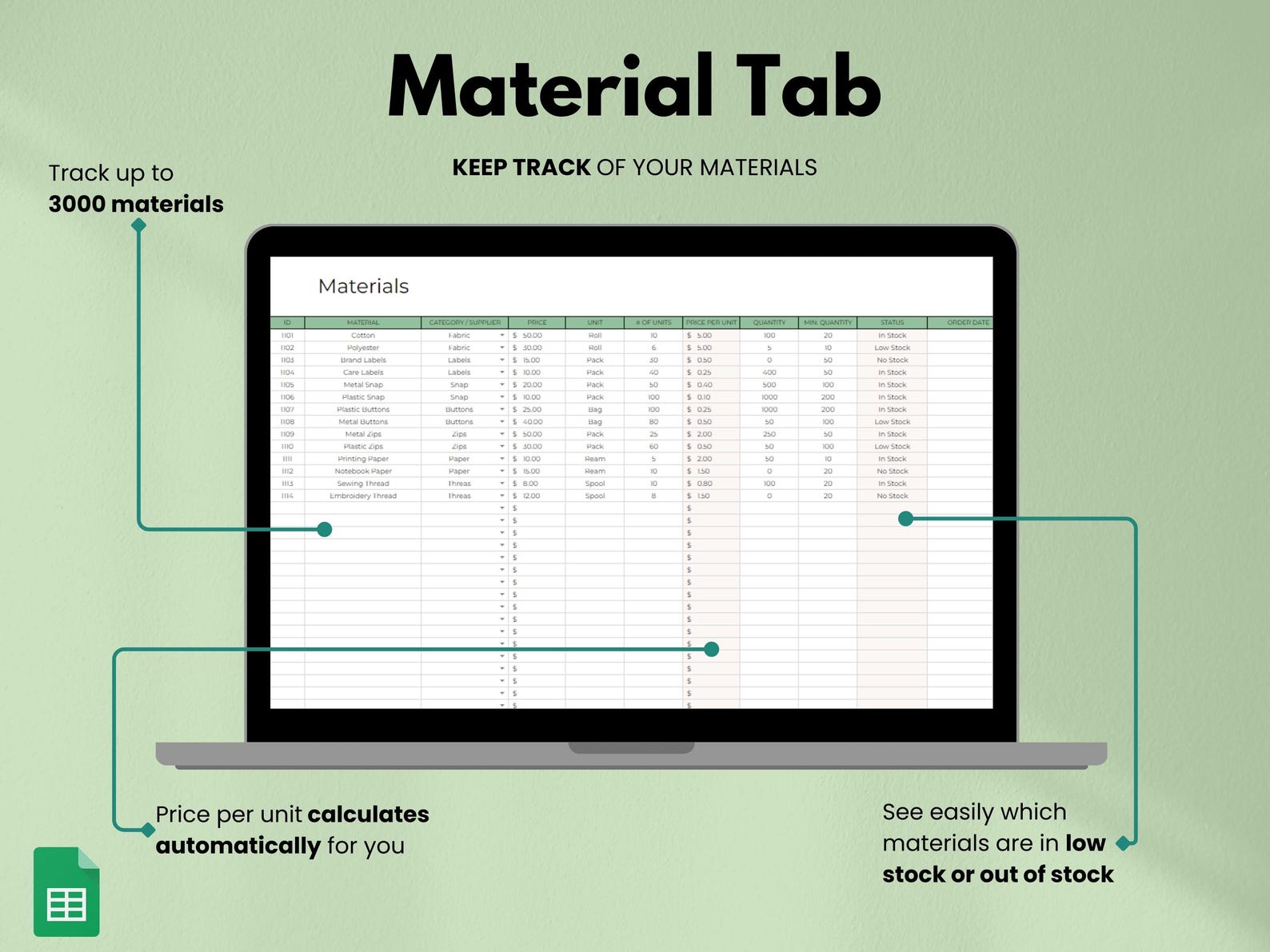 Inventory Tracker Google Sheets, Inventory Spreadsheet for Small ...