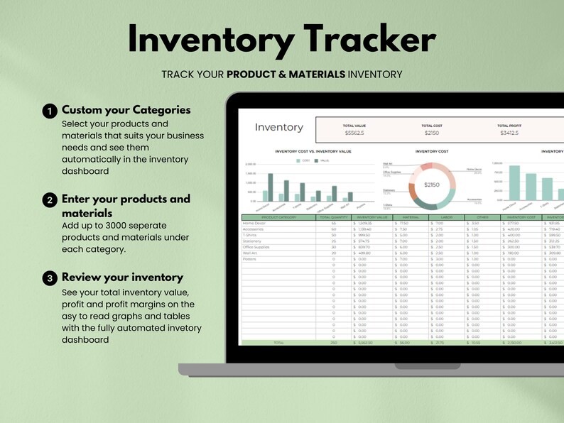 Inventory Tracker Google Sheets, Inventory Spreadsheet for Small ...
