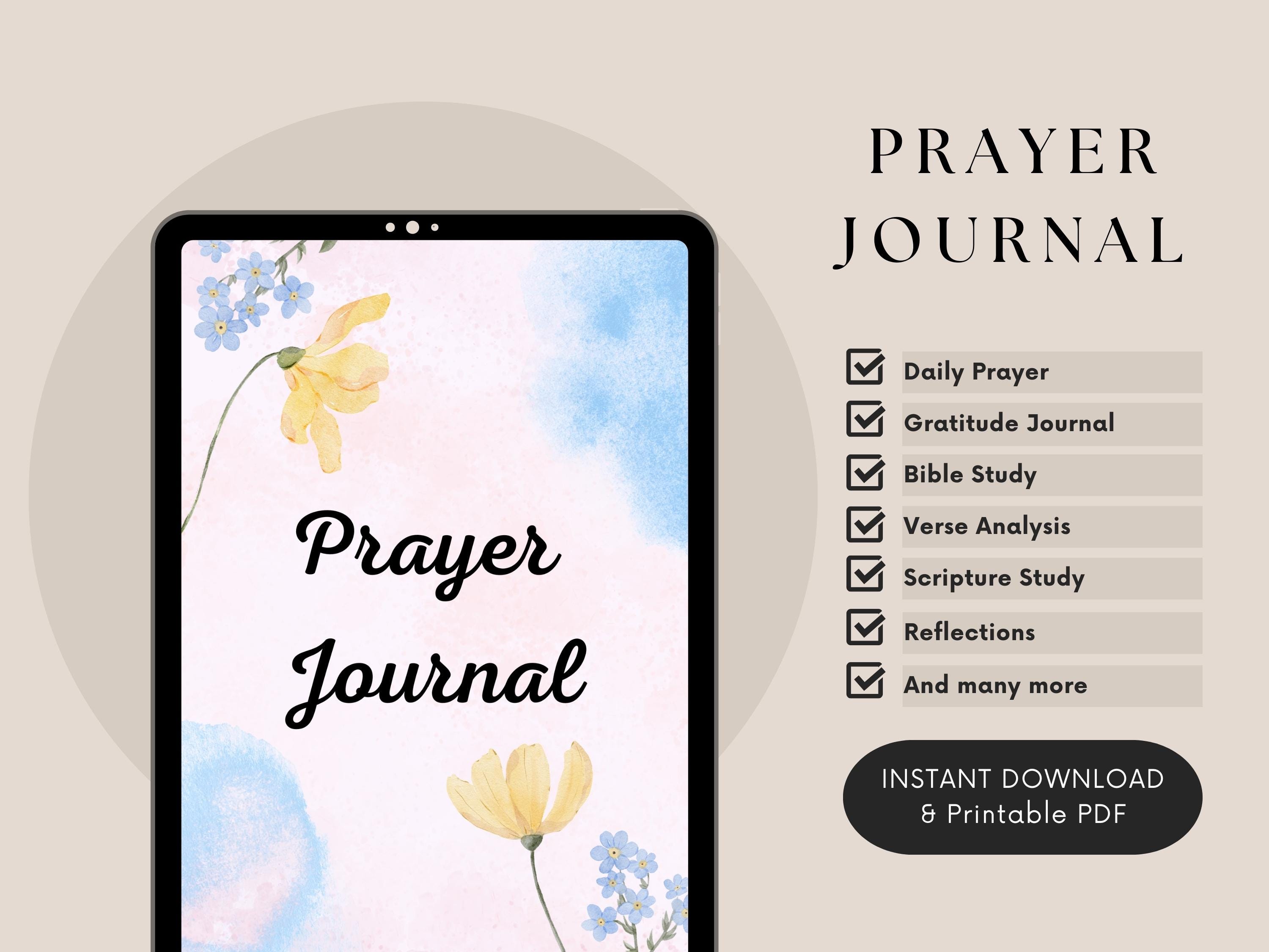 Prayer Journal Printable, Bible Study Journal, Digital Bible Study ...
